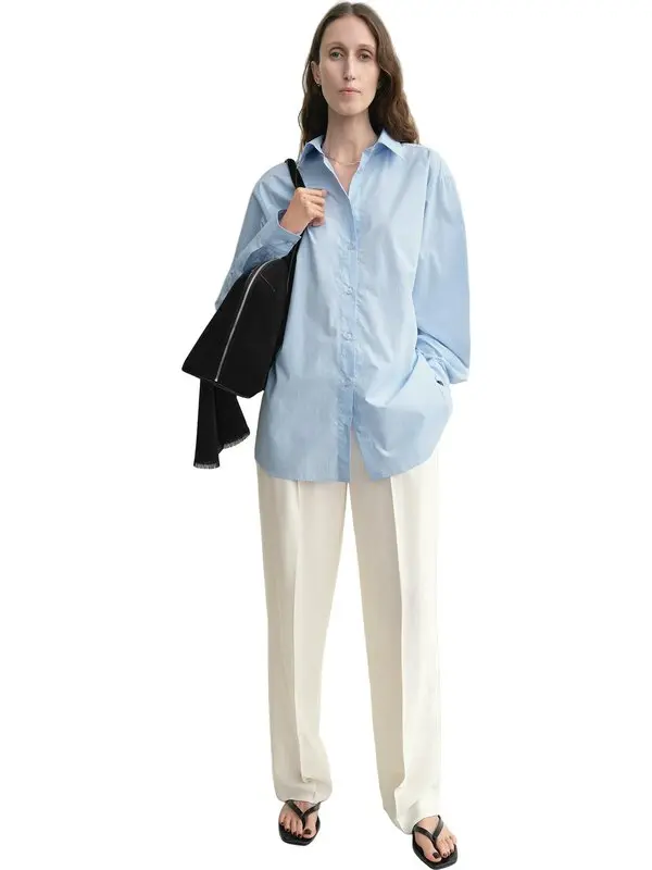 TOTEME Classic Tumbled Cotton Shirt - Sky