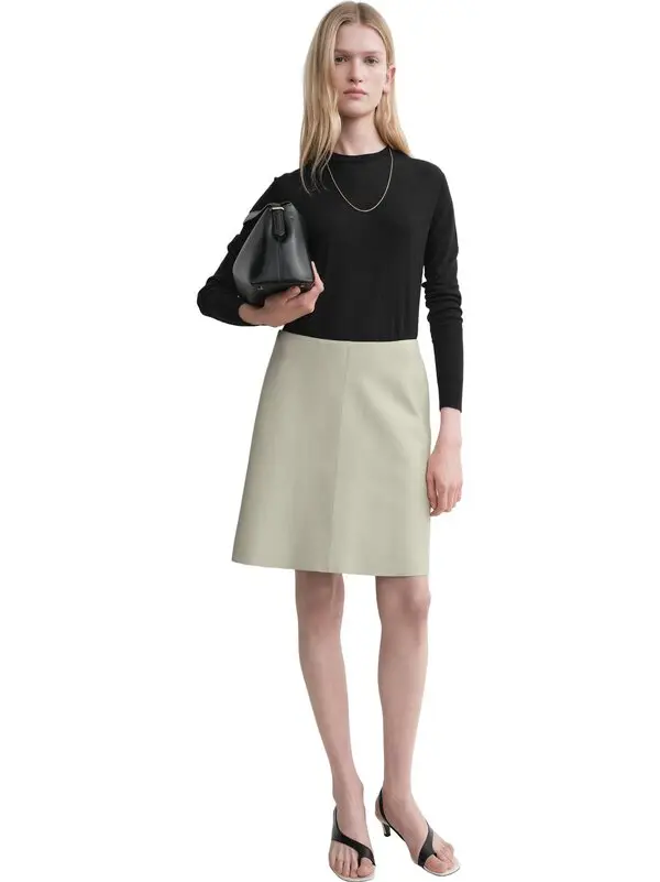 TOTEME Leather Skirt - Peanut