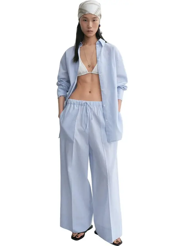 TOTEME Wide Summer Trousers - Sky