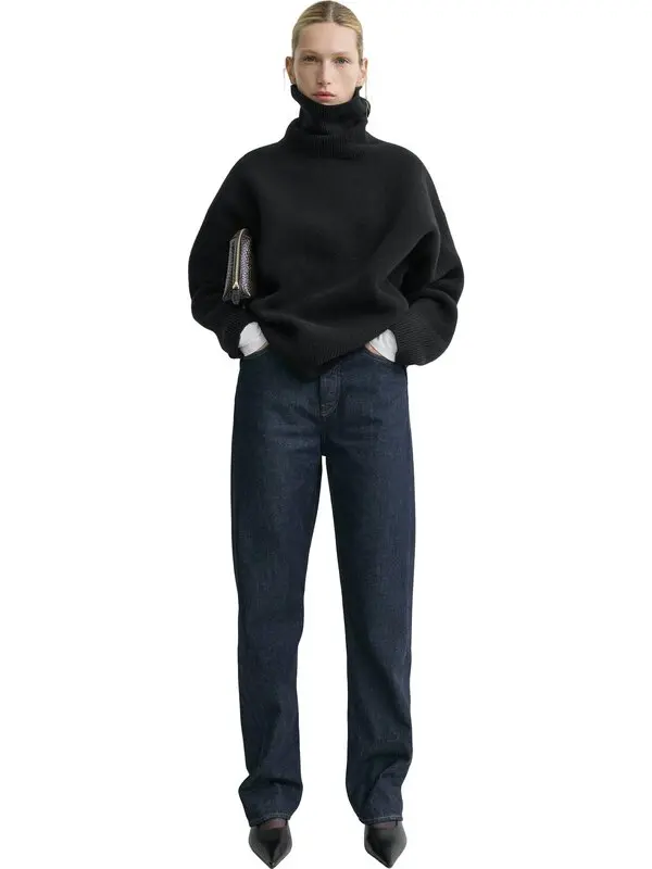 TOTEME Double-knit Turtleneck - Black