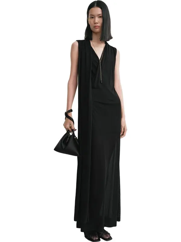 TOTEME Overlapped Scarf Dress - Black