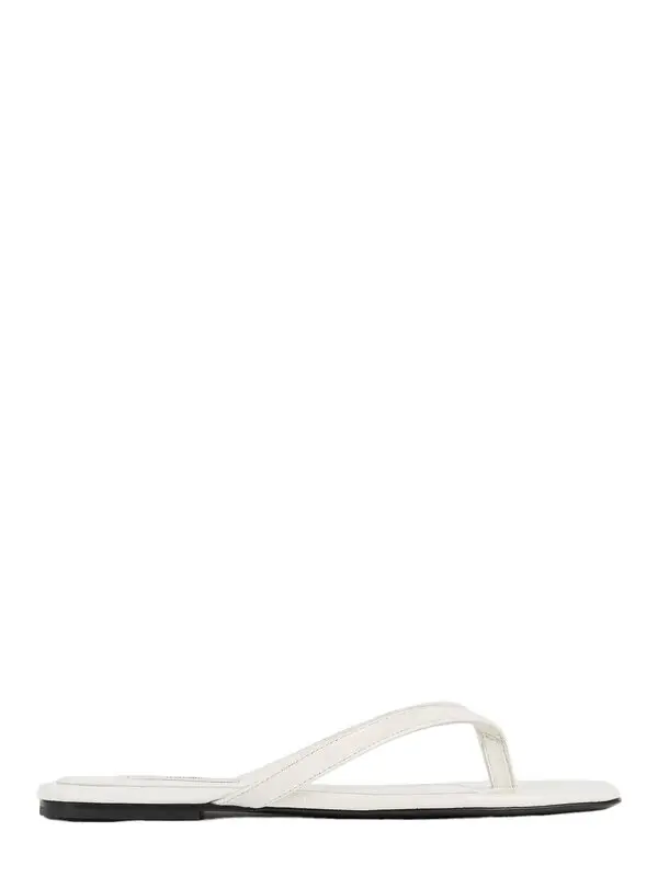 TOTEME Croco-embossed Flip Flops - Off-white
