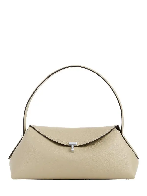TOTEME T-lock Grained-leather Shoulder - Cashew