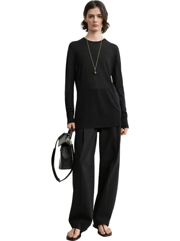 TOTEME Long-sleeve Tee Knit - Black