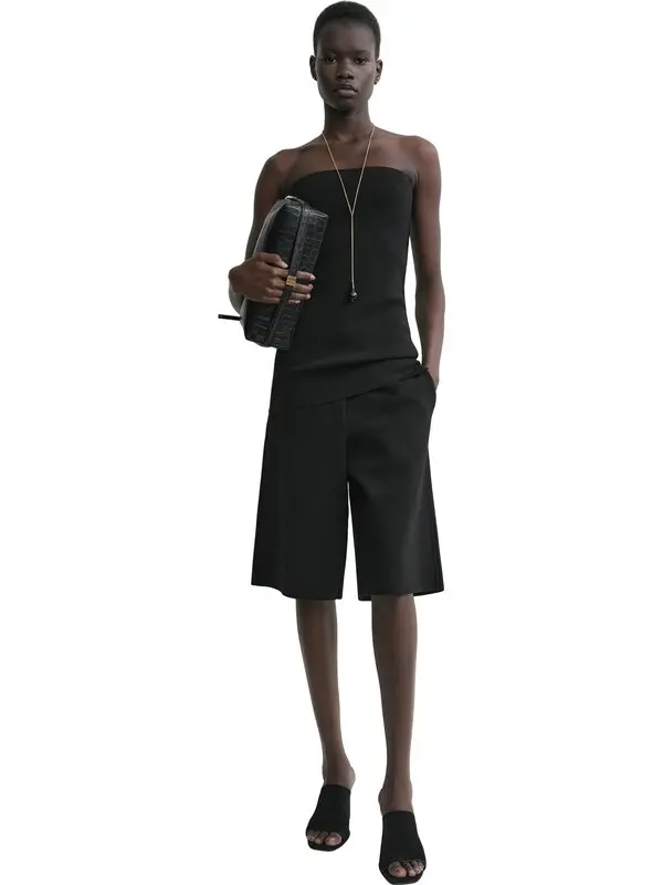 TOTEME Compact Knit Tube Top - Black