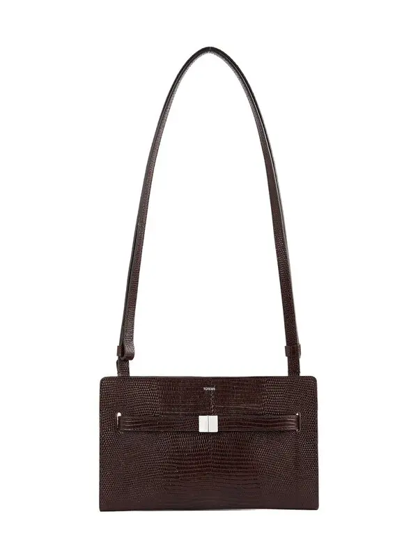 TOTEME Belted Lizard-embossed Crossbody - Brown