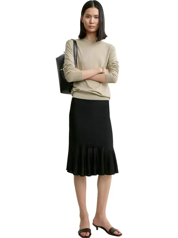 TOTEME Fluted Knit Skirt - Black