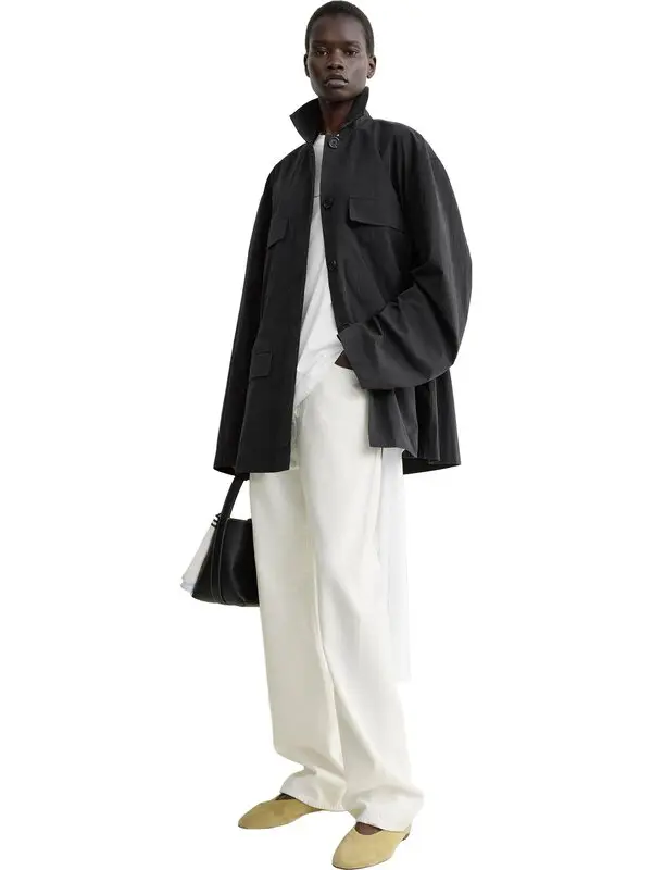 TOTEME Collared Drawstring Jacket - Black