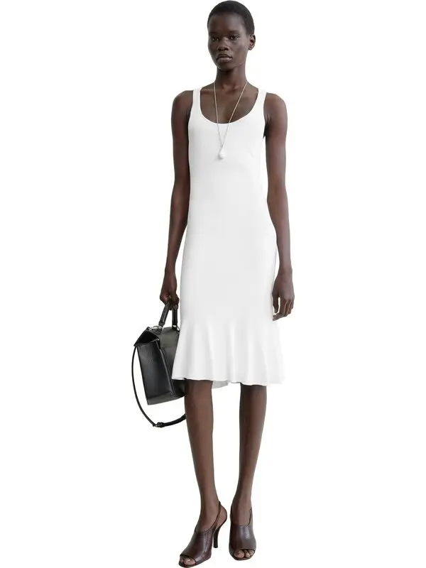 TOTEME Fluted Hem Dress - Optic White