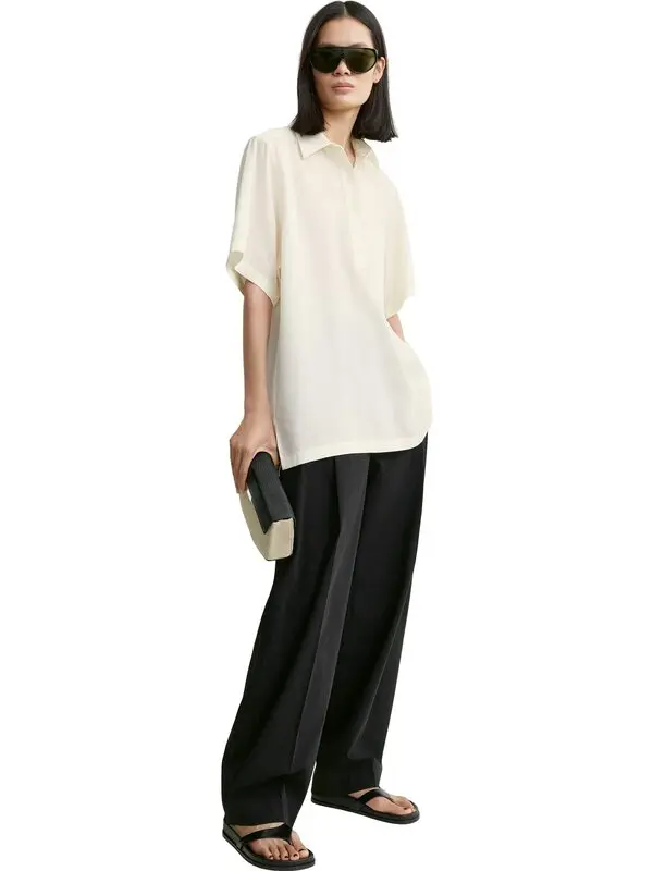 TOTEME Fluid Polo Shirt - Ecru