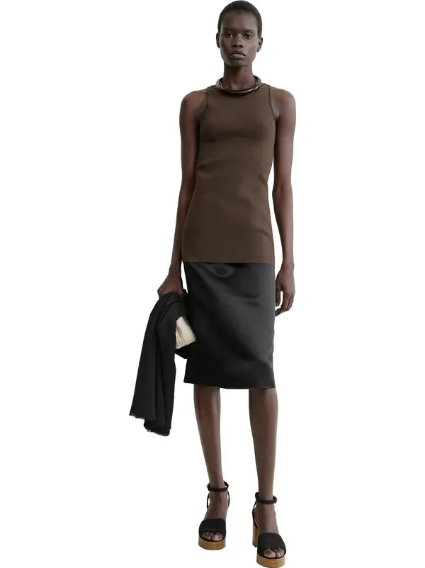 TOTEME Classic Compact Knit Tank - Walnut