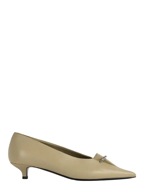 TOTEME Pierced Nappa Leather Kitten Heel Pumps - Cashew