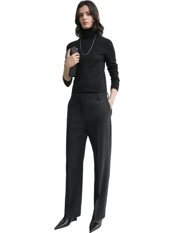 TOTEME Cropped Suit Trousers Washed - Black