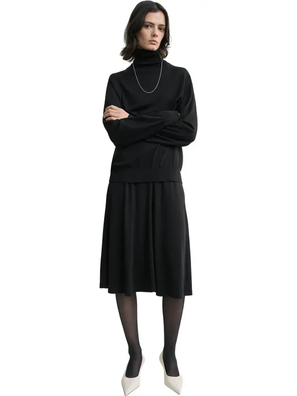 TOTEME Short Fluid Jersey Skirt - Black