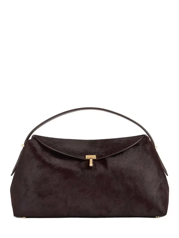 TOTEME T-lock Pony Hair Top Handle - Wine