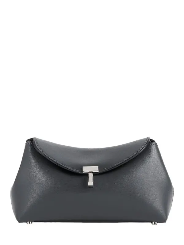 TOTEME Mini T-lock Leather Clutch - Shark
