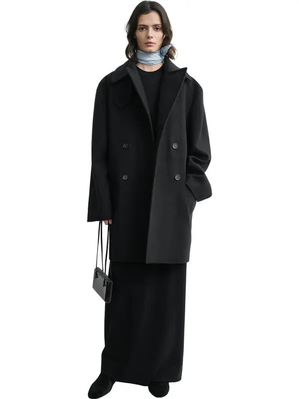 TOTEME Broad Peacoat - Black