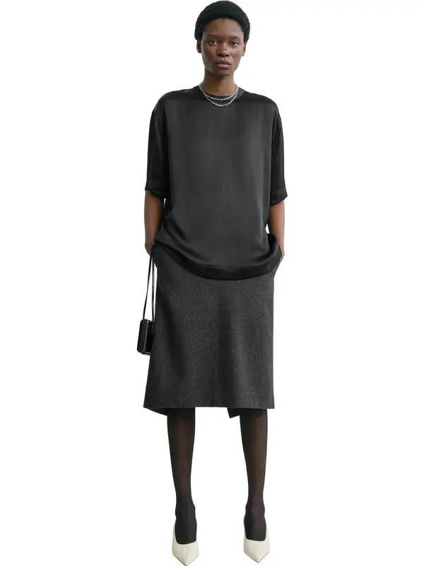 TOTEME Satin Tee - Black