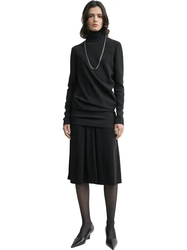 TOTEME High-neck Twist Blouse - Black