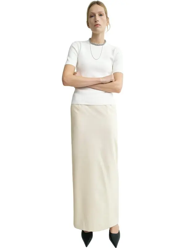 TOTEME Light Wool Skirt - Ecru