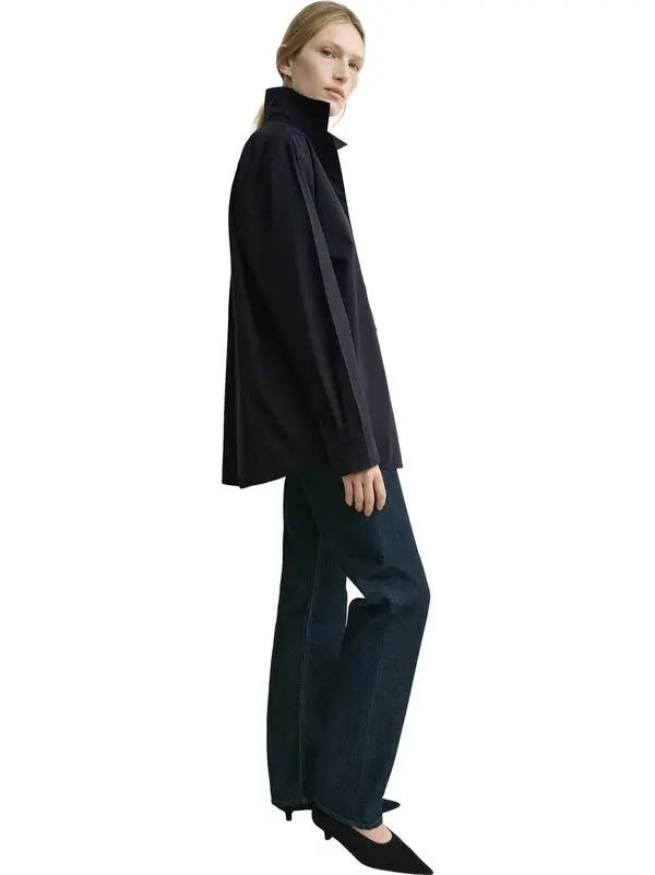 TOTEME Classic Tumbled Cotton Shirt - Midnight