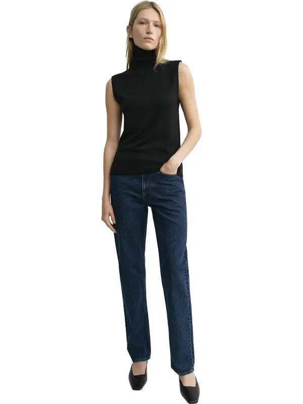 TOTEME Sleeveless Fine Turtleneck - Black