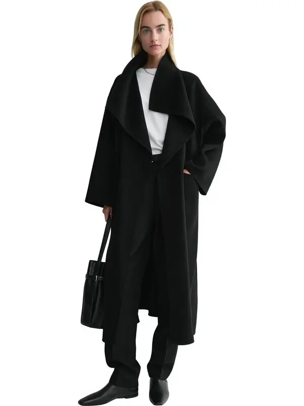 TOTEME Signature Wool Cashmere Coat - Black