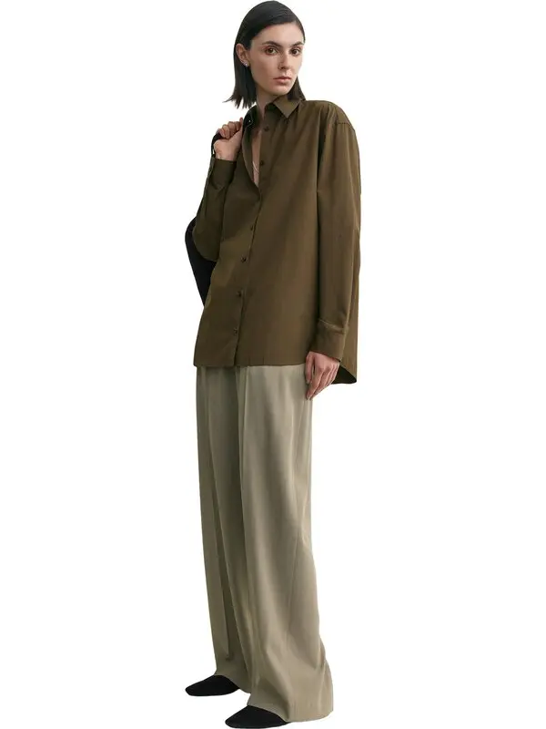 TOTEME Classic Poplin Shirt - Pepper