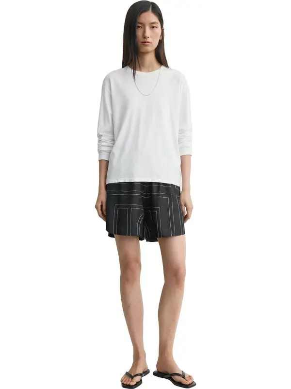 TOTEME Monogram Silk Pj Shorts Black - Black Monogram