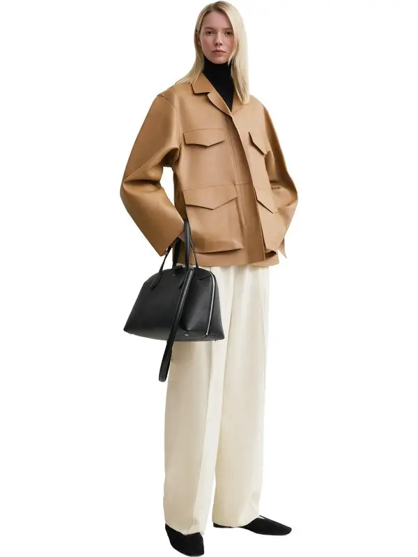 TOTEME Army Leather Jacket - Camel