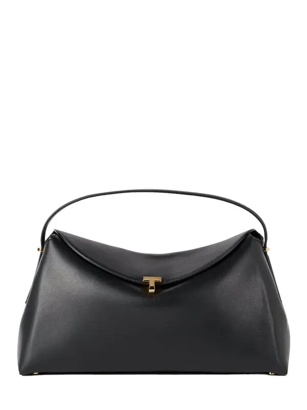 TOTEME T-lock Leather Top Handle - Black