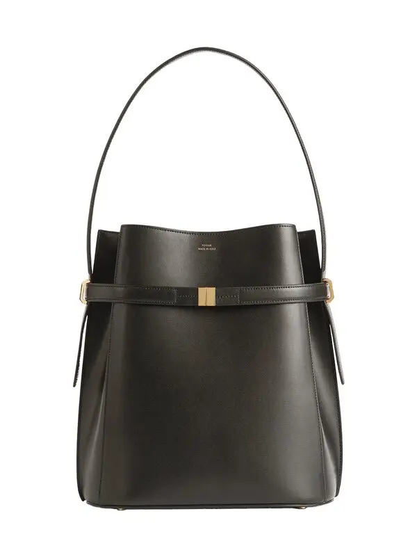 TOTEME Belted Leather Bucket Bag - Bark