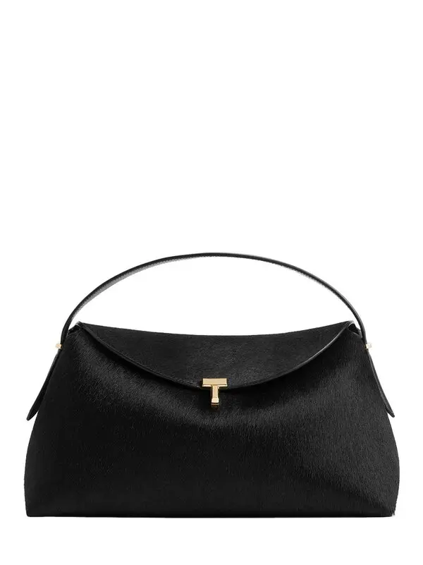 TOTEME T-lock Pony Hair Top Handle - Black