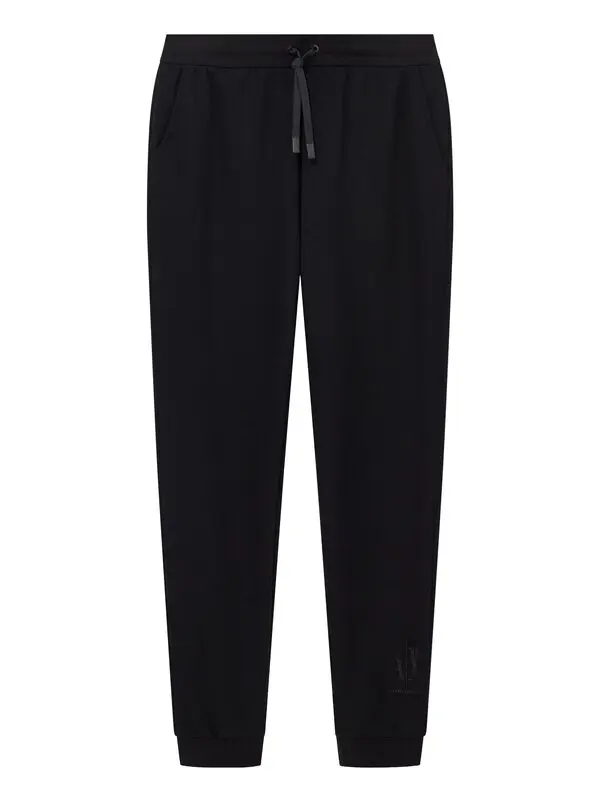 Armani Exchange Ribbed Cuff Joggers In Stretch Scuba - Black