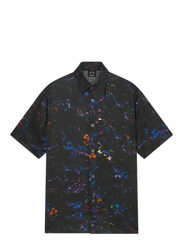 Armani Exchange Viscose Twill Shirt - Black