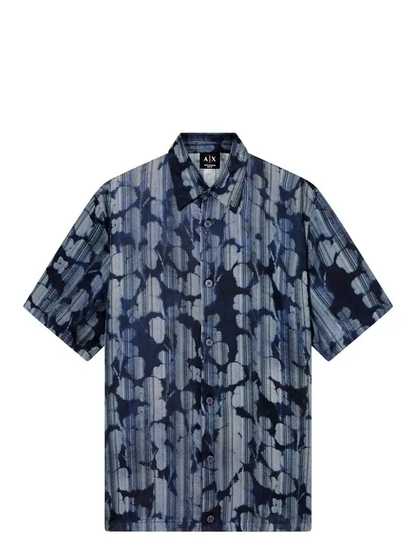 Armani Exchange Viscose Twill Shirt - Blue