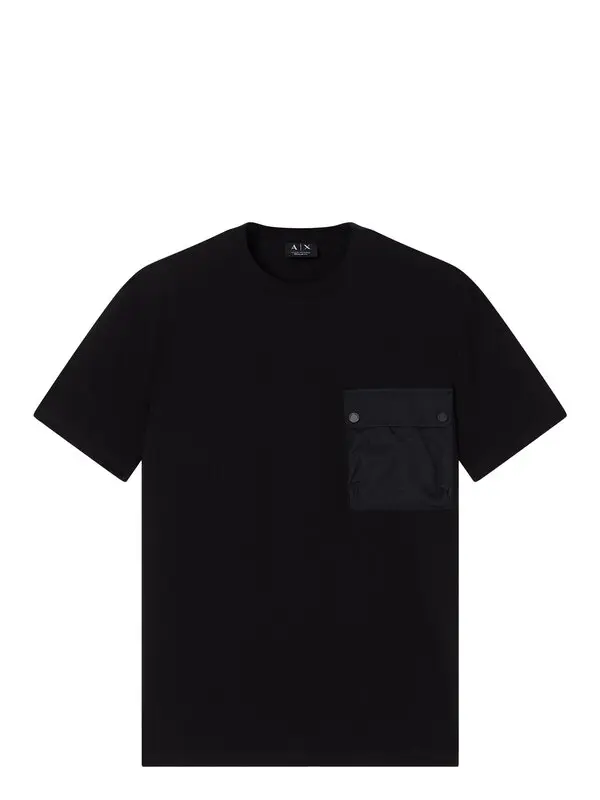 Armani Exchange Regular Fit T-shirt With Patch Pocket - Black