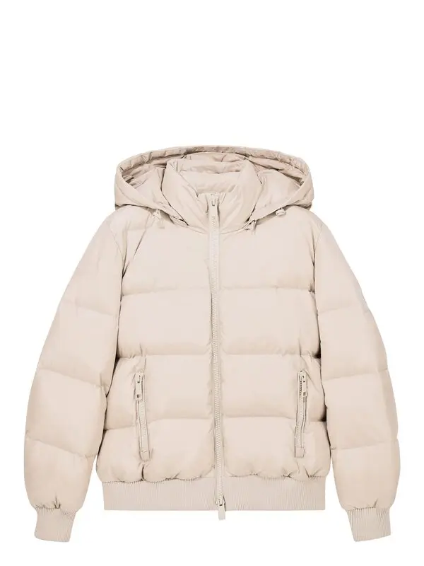 Armani Exchange Down Jacket In Downproof Nylon - Beige