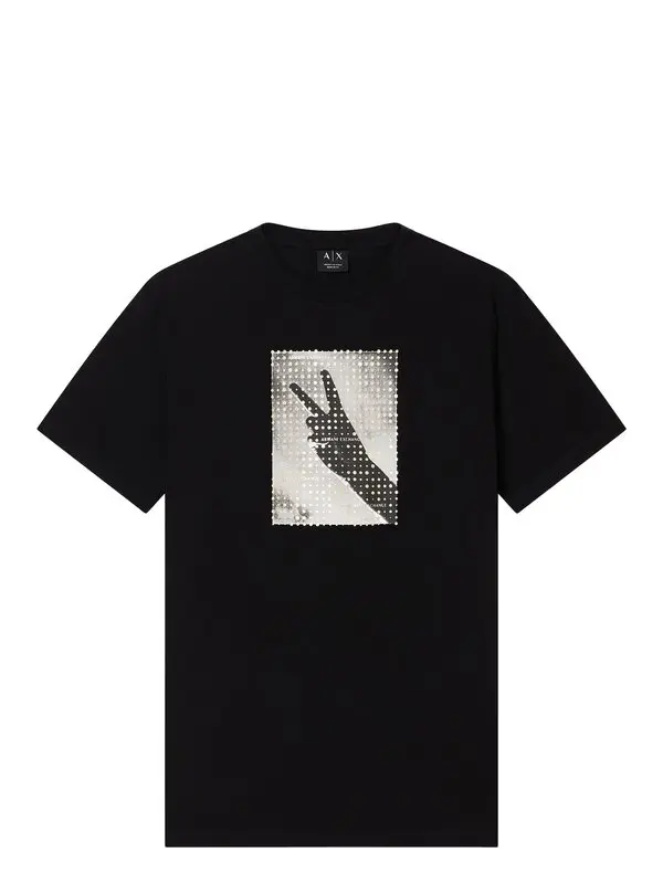 Armani Exchange Regular Fit Cotton T-shirt - Black