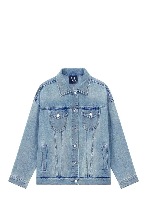 Armani Exchange Rigid Indigo Denim Jacket - Blue