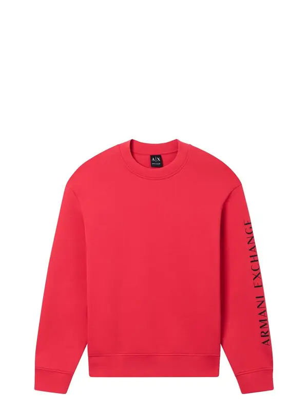 Armani Exchange Crewneck Sweatshirt With Logo And Horse Print On The Back - Red