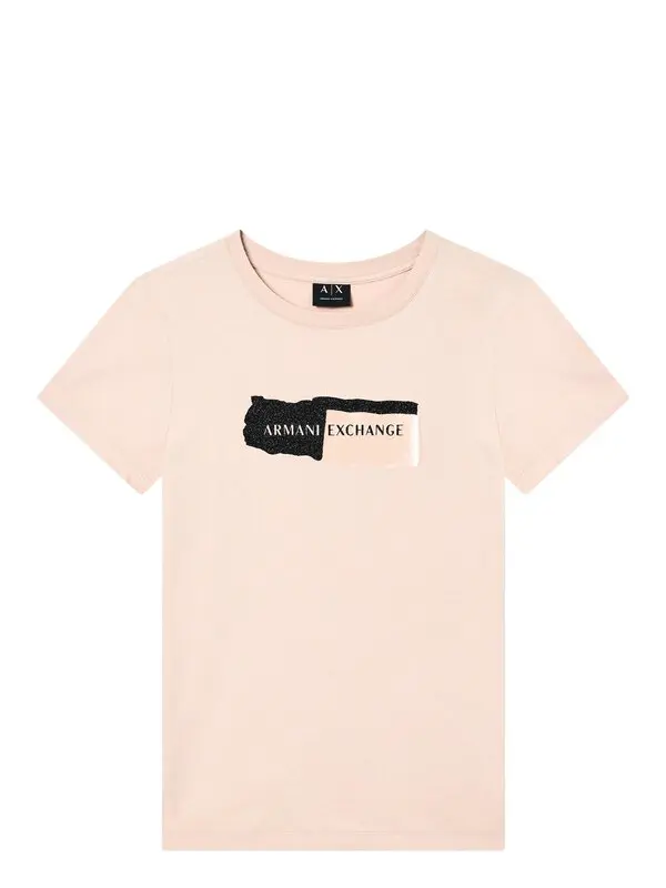 Armani Exchange Regular Fit T-shirt In Classic Cotton Jersey - Beige