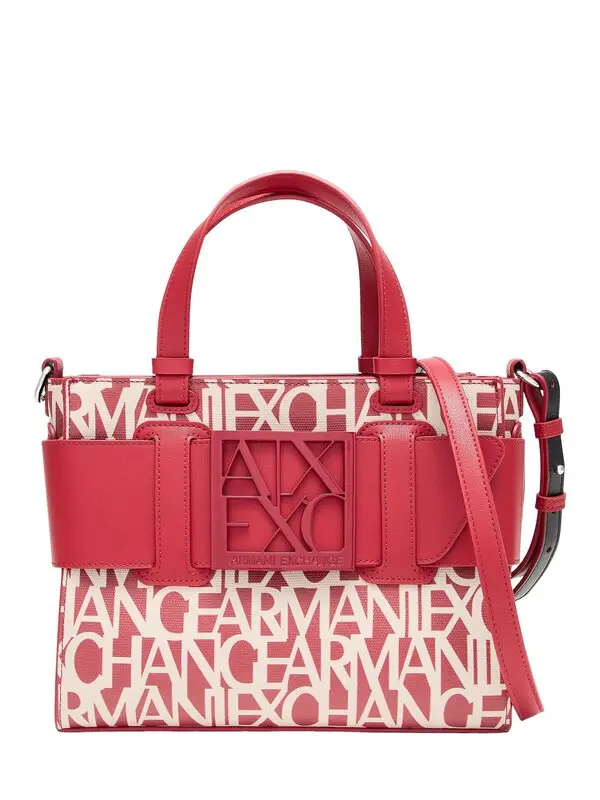 Armani Exchange Monogram Shopper Bag - Red