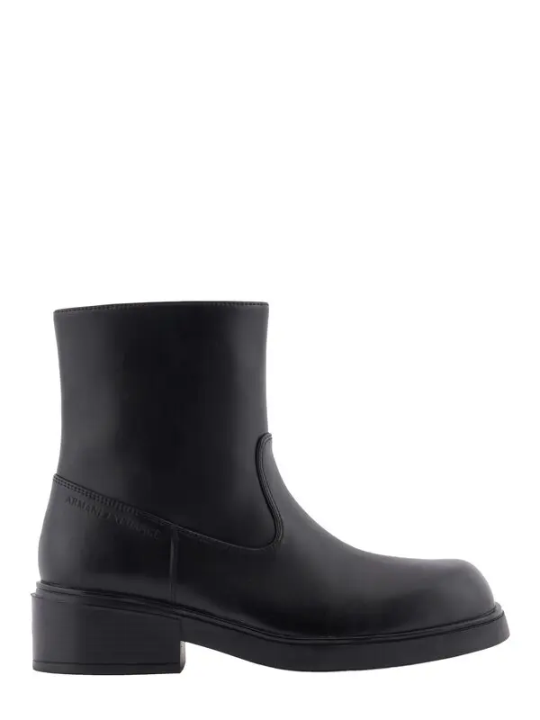 Armani Exchange Square-toe Camperos Ankle Boots - Black