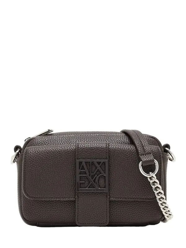 Armani Exchange Camera Case Messenger Bag In Coated Fabric - Brown