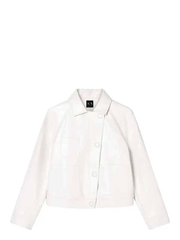 Armani Exchange Glossy Vinyl Blouson Jacket - White