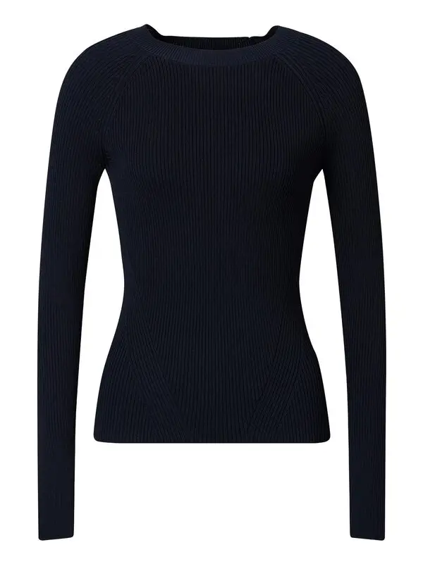 Armani Exchange Round-neck Sweater With Raglan Sleeves - Black