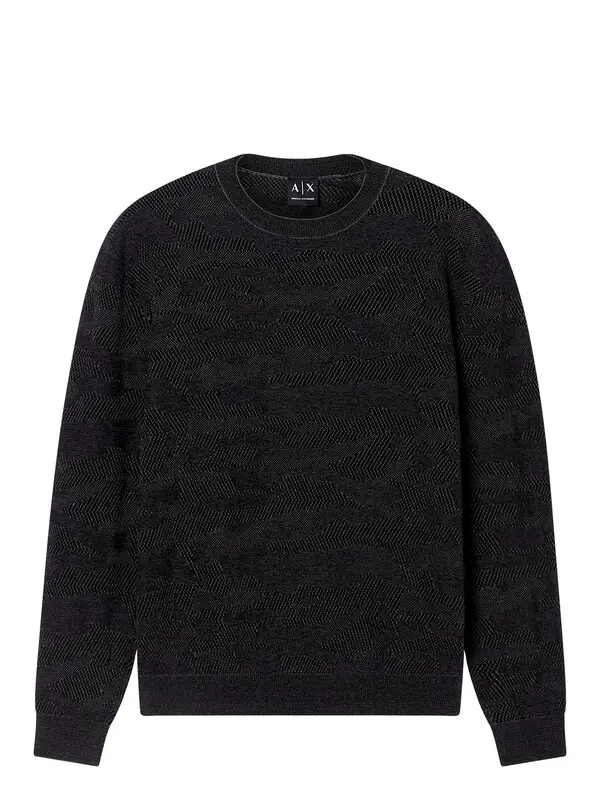 Armani Exchange Fine-weave Mercerized Cotton Sweater - Black