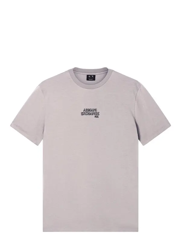 Armani Exchange Slim Fit Jersey T-shirt With Logo - Beige