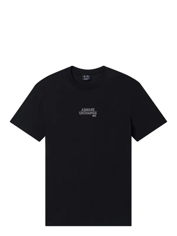 Armani Exchange Slim Fit Jersey T-shirt With Logo - Black